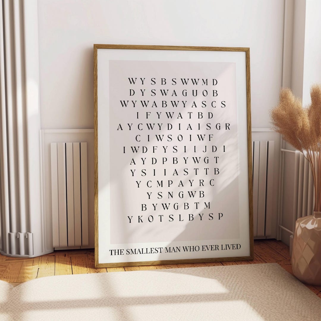 The Smallest Man Who Ever Lived Print | TTPD Typography Poster (digital ...