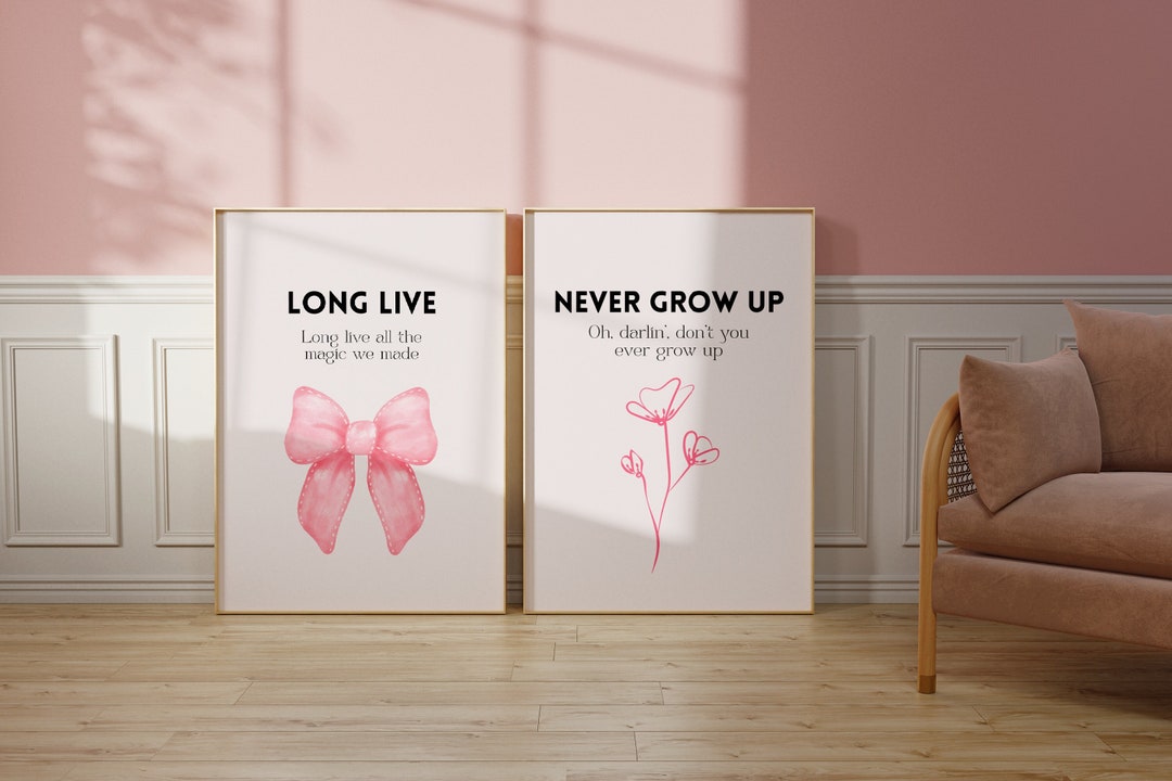 Set of 2 Long Live Never Grow up Poster | Printable Wall Art | Dorm ...