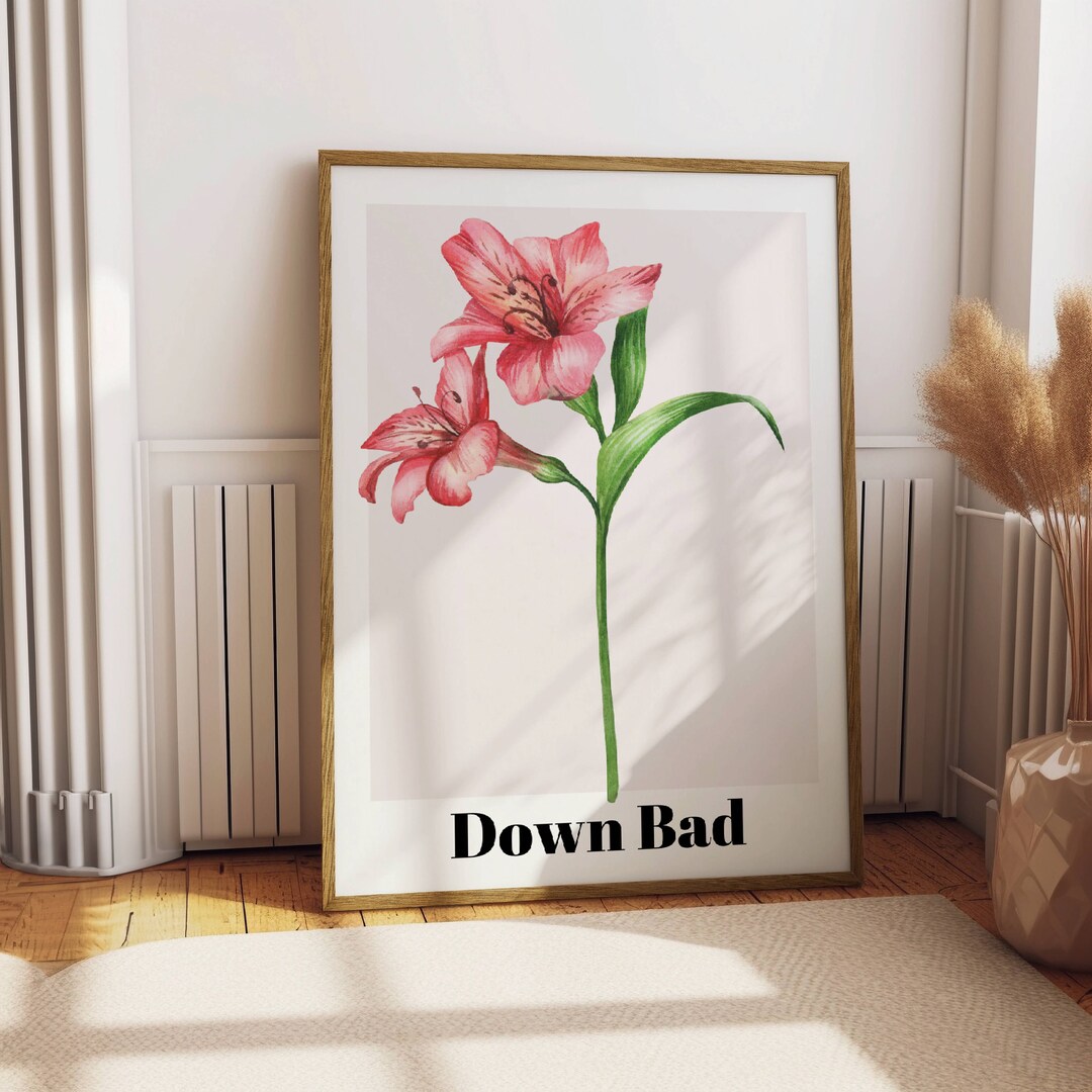 Down Bad TTPD Print Flower Poster Wall Art Subtle Swiftie Swiftie Dorm ...