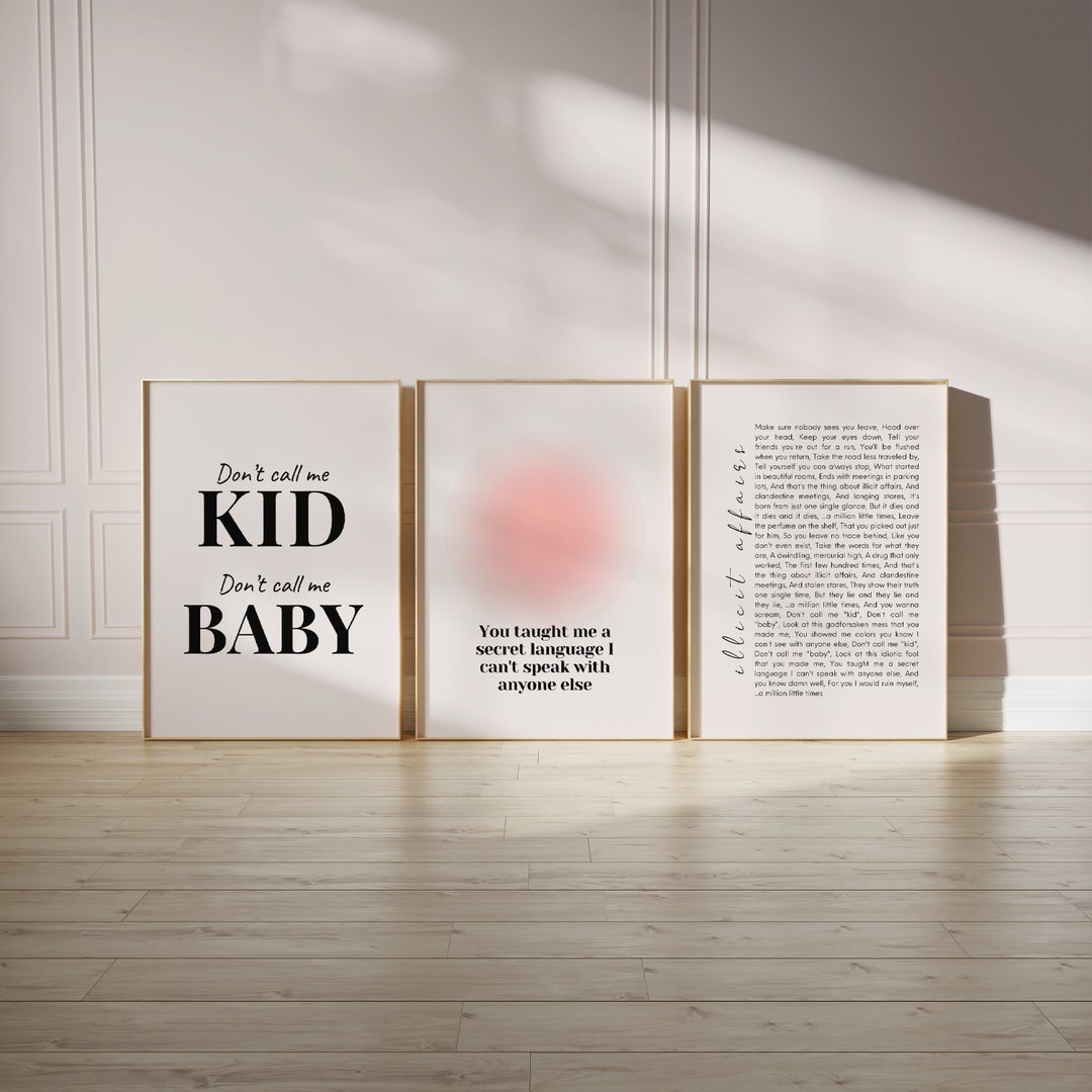 Set of 3 Prints, Illicit Affair, Dont Call Me Kid Dont Call Me Baby ...