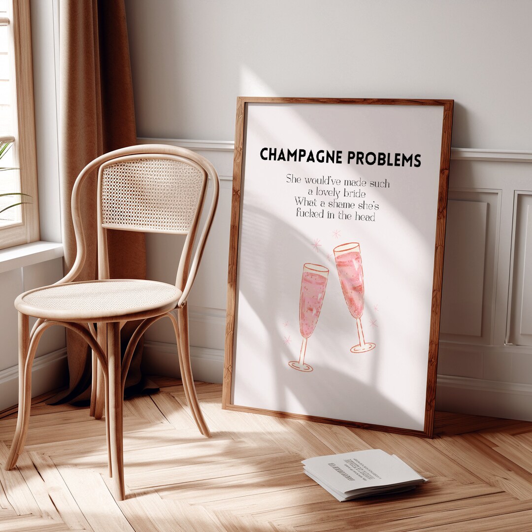 Champagne Problems Coquette Room Decor Evermore Print Lyrics Poster ...