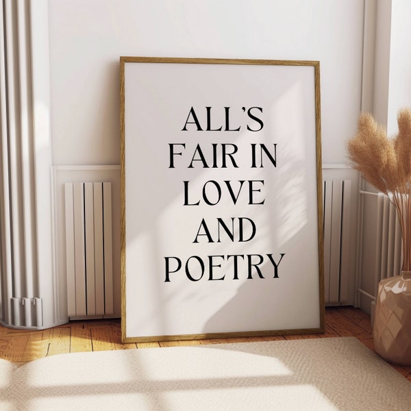 All's Fair in Love and Poetry | the Tortured Poets - Etsy UK