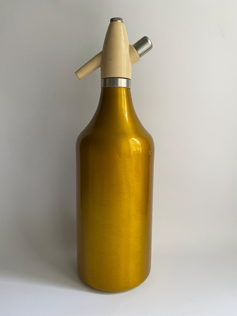 Vintage Soda Siphon Seltzer Golden Color Metal Bottle - Etsy