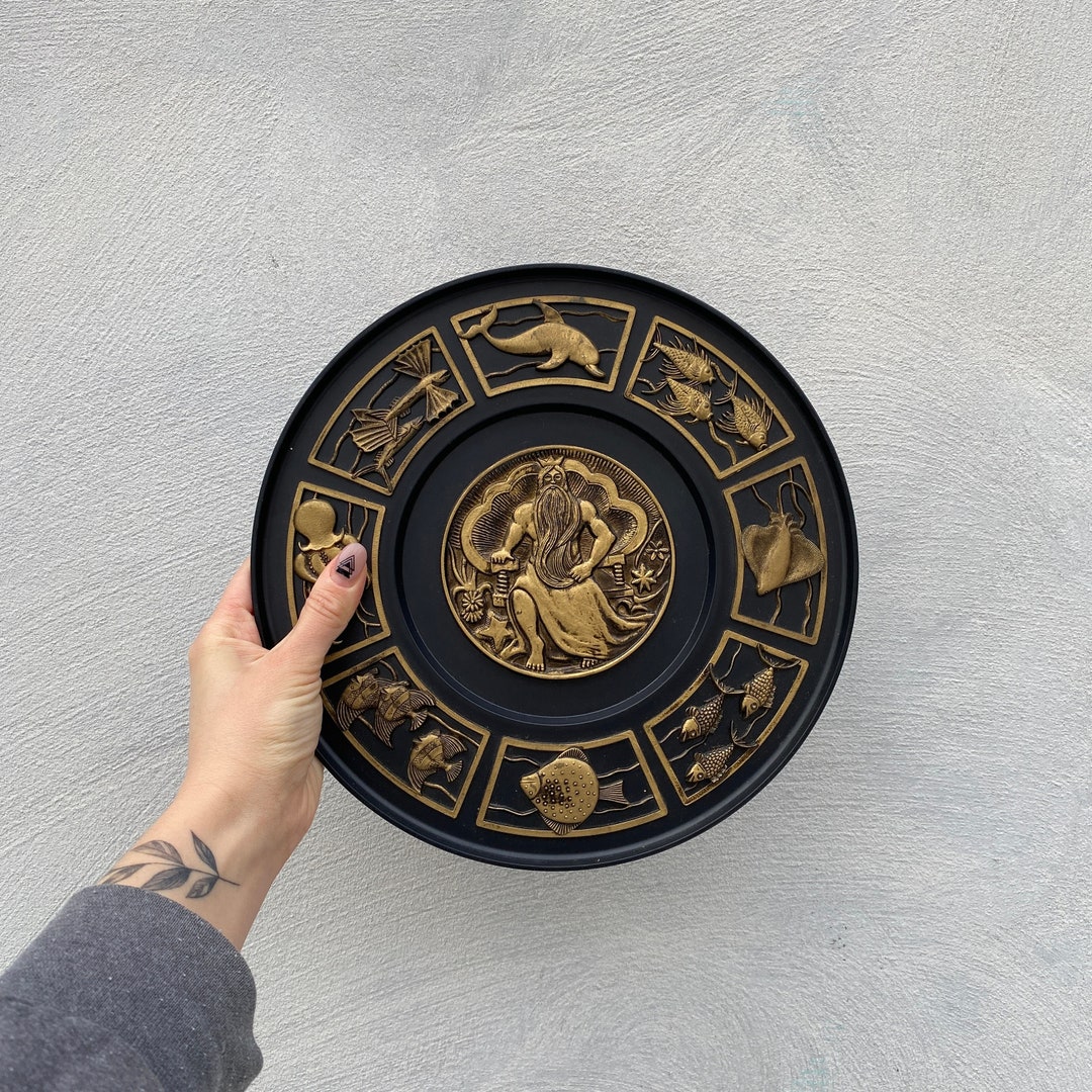 Vintage Souvenir Plate Neptune, Vintage Wall Decor, Greek Mythology Art ...