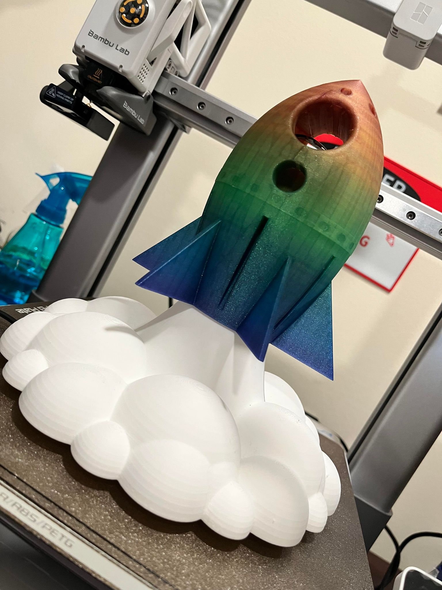 3d Printed Rocket Ship Lamp - Etsy