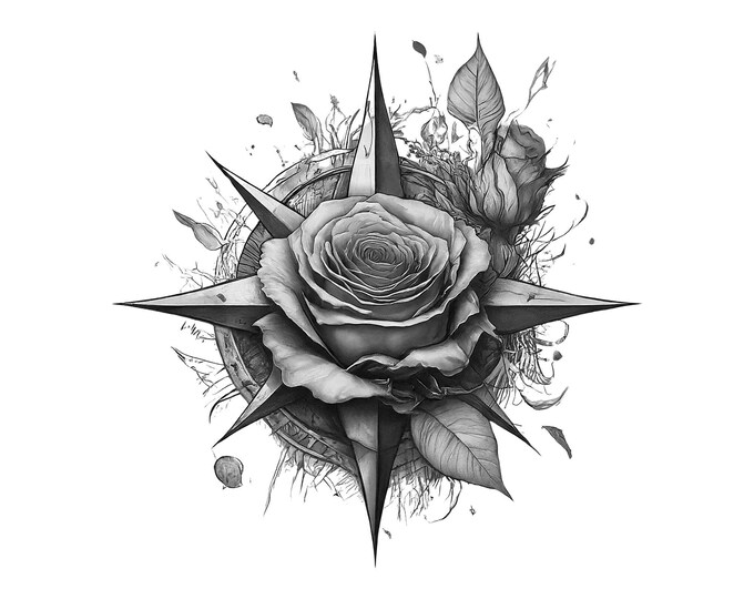 Compass Tattoo Design Download High Resolution Digital Art PNG ...