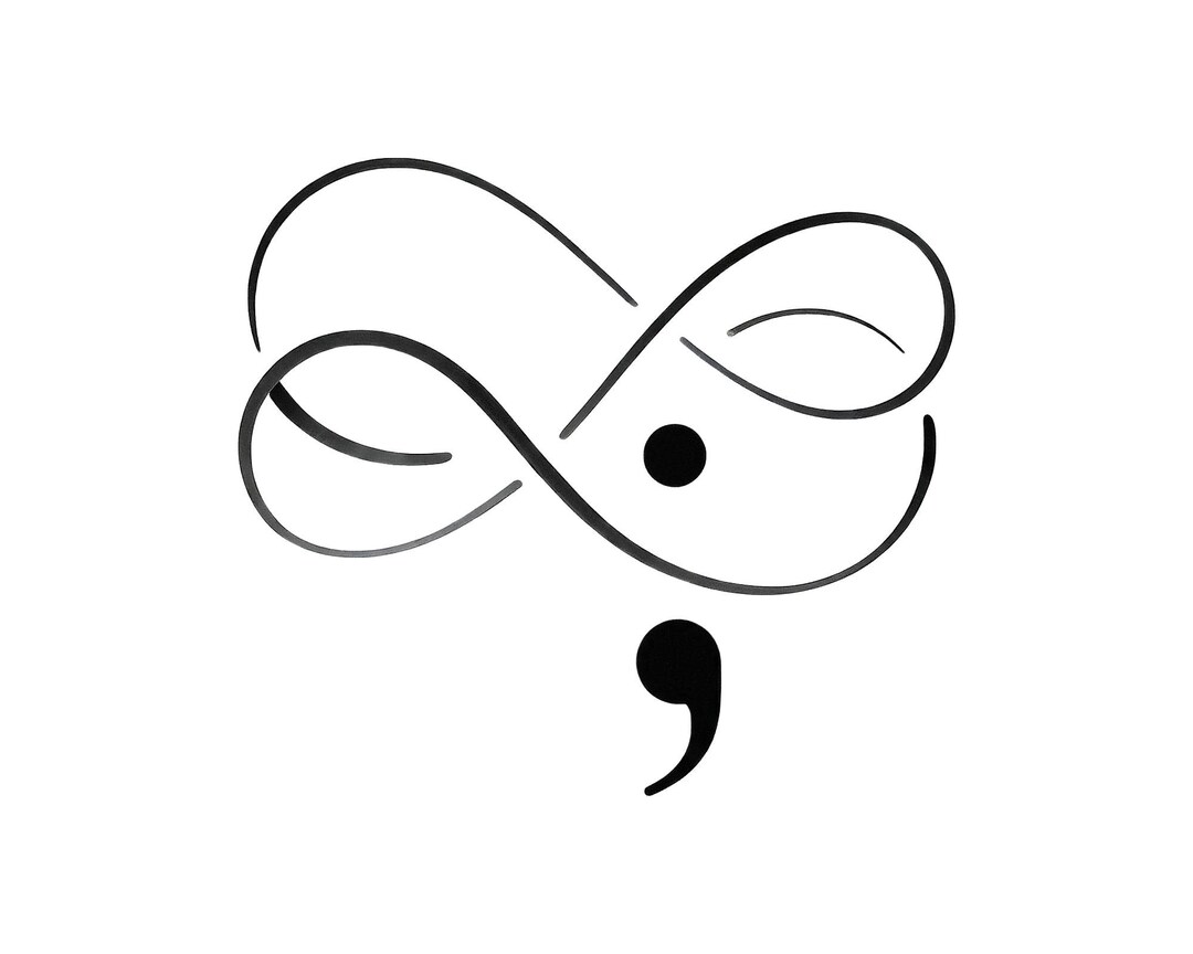 Infinity Semicolon Tattoo Design - Transparent Background - PNG File ...