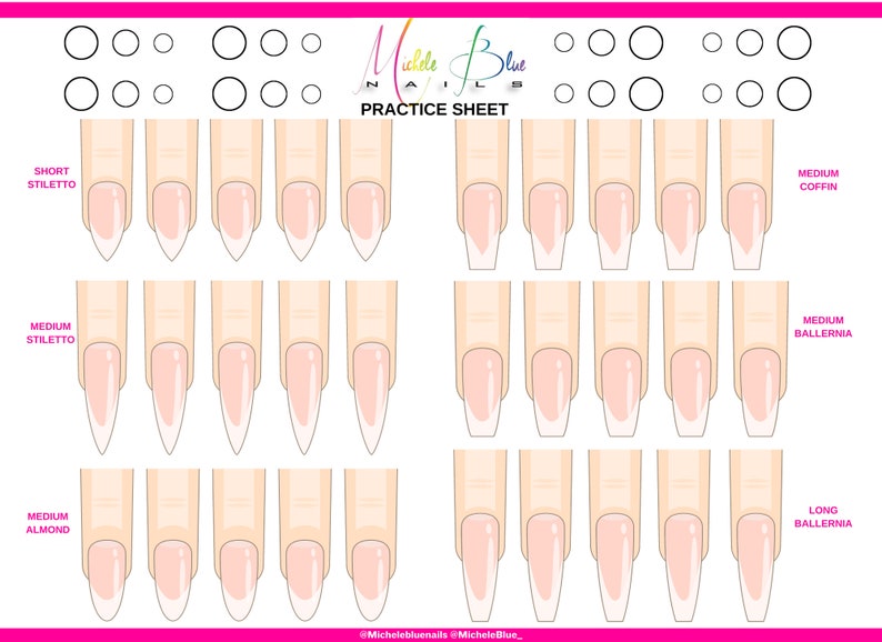 Acrylic Nail Practice Sheets - Etsy