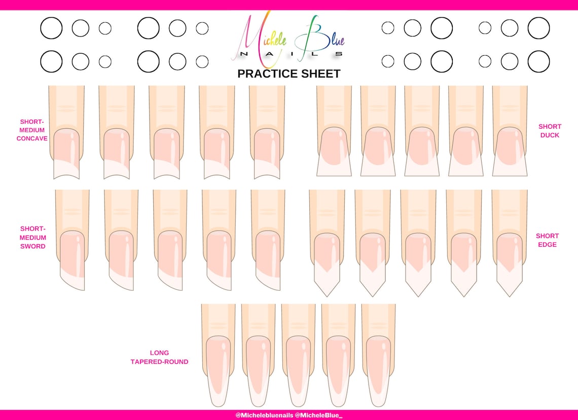 Acrylic Nail Practice Sheets - Etsy