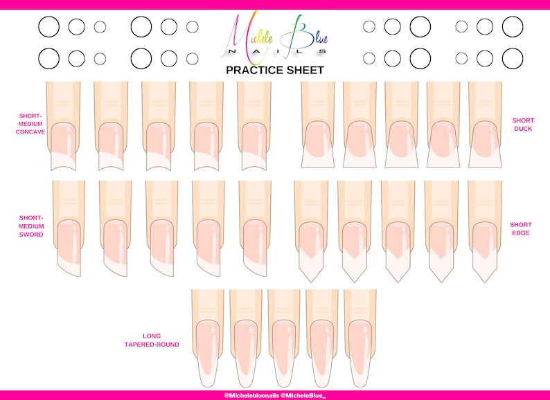 Acrylic Nail Practice Sheets - Etsy