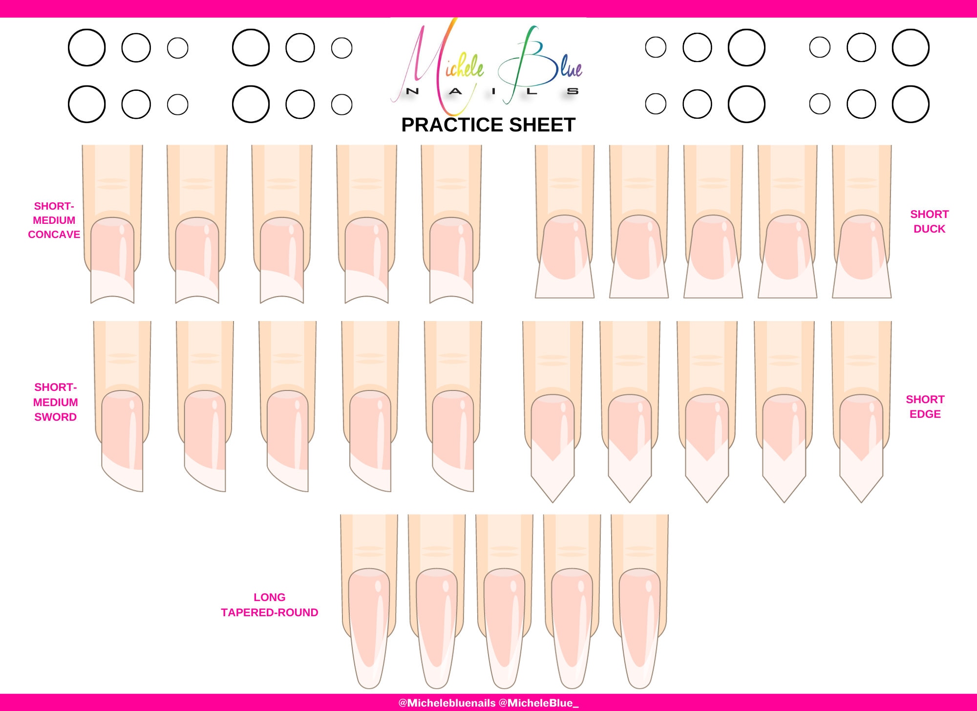 Acrylic Nail Practice Sheets - Etsy