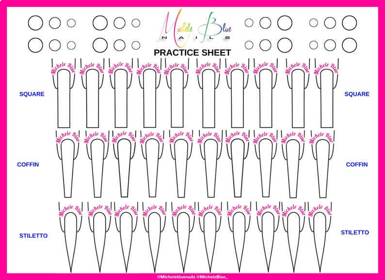 Acrylic Nail Practice Sheets - Etsy