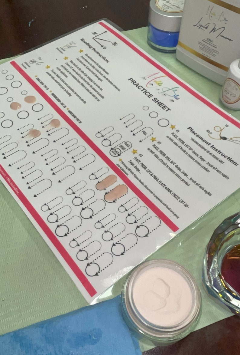 Acrylic Nail Practice Sheets - Etsy