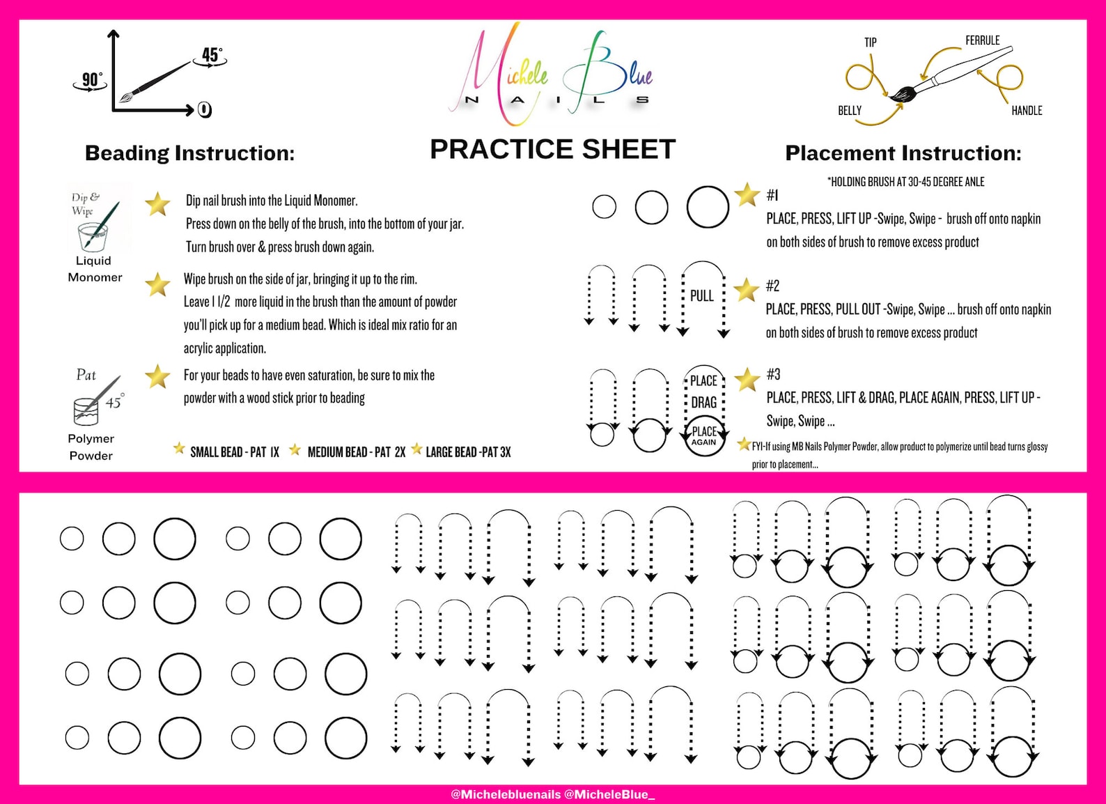 Acrylic Nail Practice Sheets - Etsy