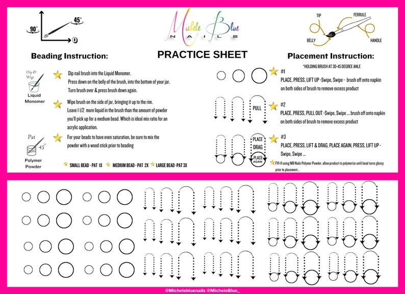 Acrylic Nail Practice Sheets - Etsy