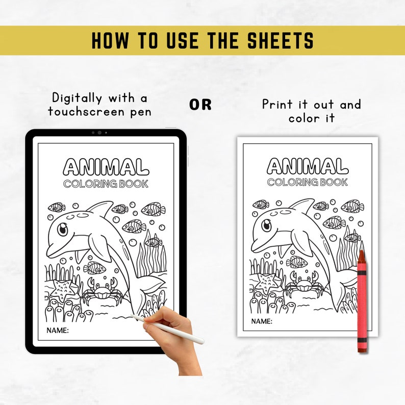 Printable Coloring Animal Book for Toddlers Coloring Pages for Kids ...