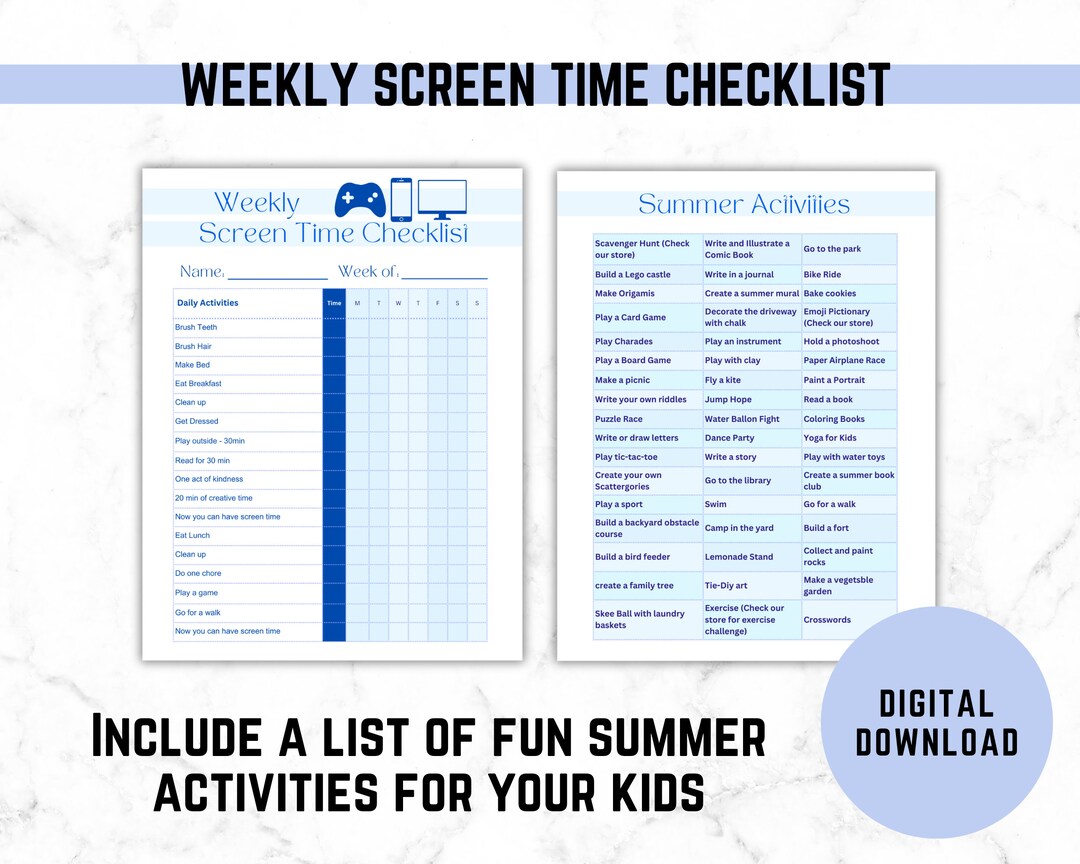 Lista de verificación semanal imprimible del tiempo frente a la ...