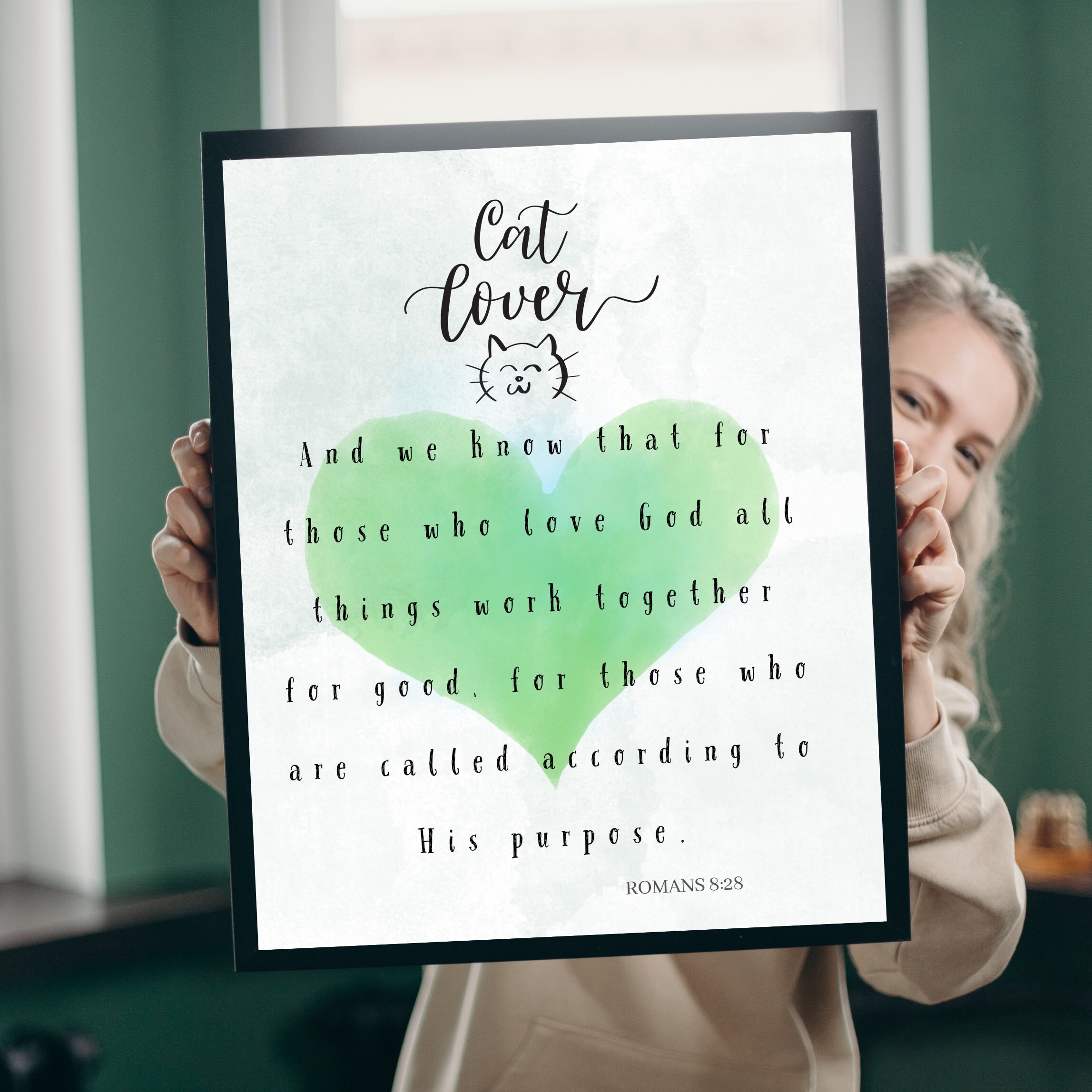 Cat Printable Wall Art Bible Verse Wall Art Scripture Printable Cat ...