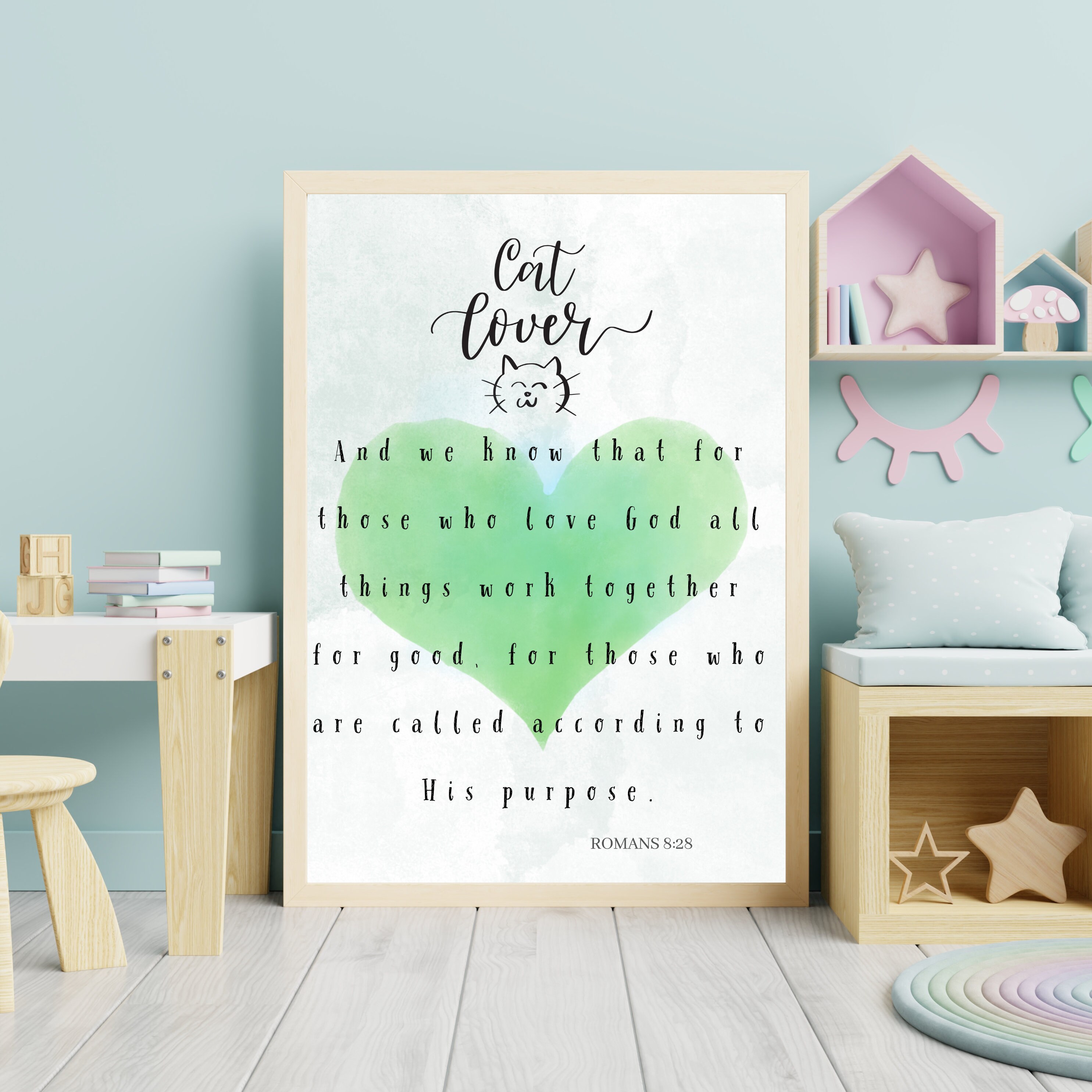 Cat Printable Wall Art Bible Verse Wall Art Scripture Printable Cat ...