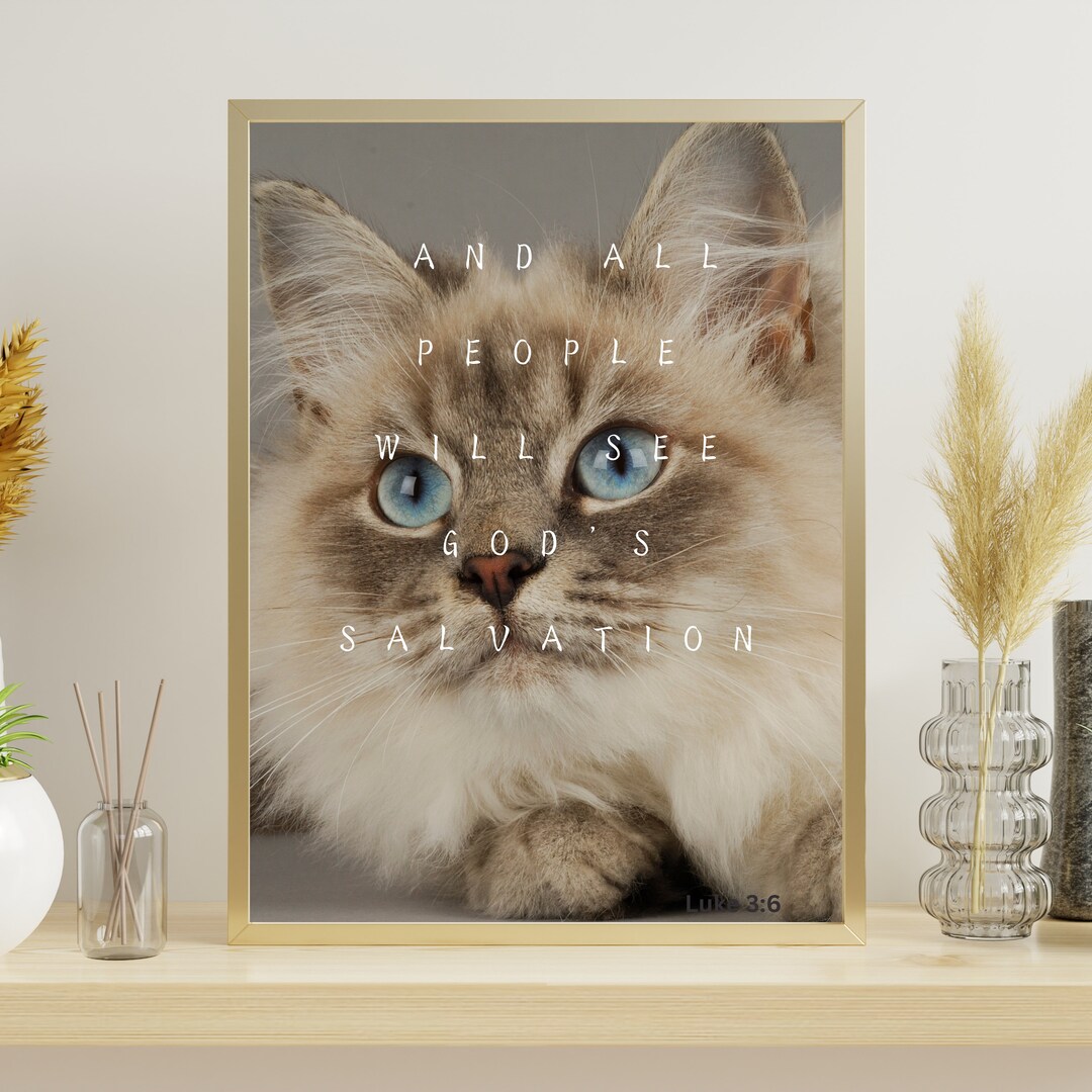 Cat Printable Wall Art Bible Verse Wall Art Scripture Printable Animal ...