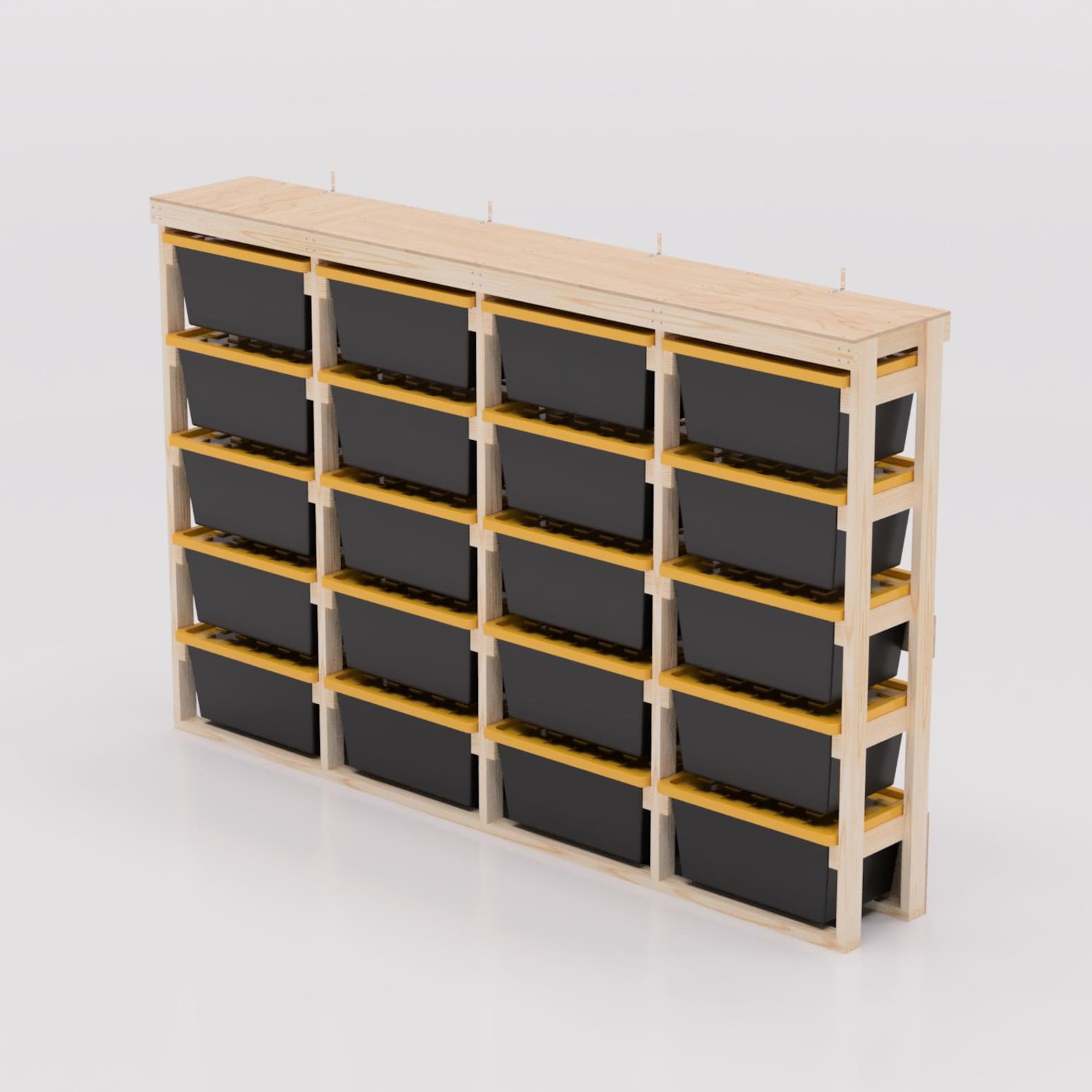 27 Gallon Tote Storage Rack Plans Sideways PDF. 27 Gal Bin Rack ...