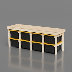 27 Gallon Tote Storage Workbench Plans. Tote Rack Garage Storage and ...