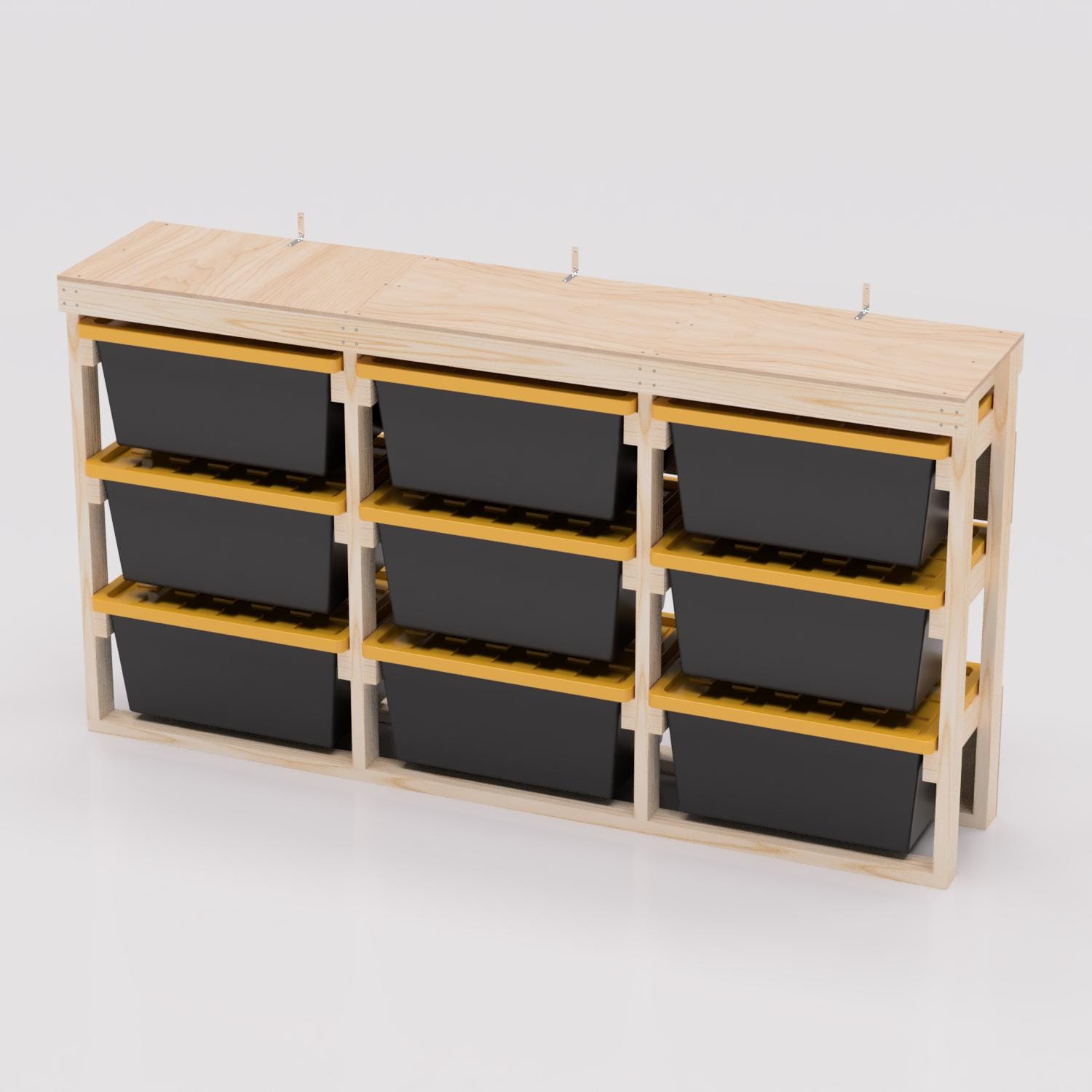 27 Gallon Tote Storage Rack Plans Sideways PDF. Holds 9 Bins Lengthwise ...