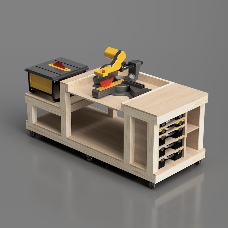 Flip Top Workbench Plans. Table Saw Workbench. Compact Mobile Flip Top ...