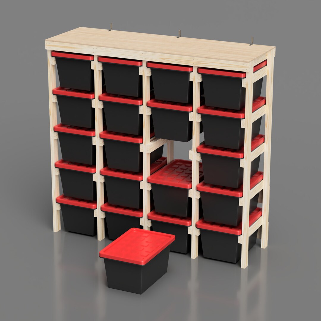 27 Gallon Tote Rack Plans. 27 Gallon Tote Storage Rack PDF Plans. DIY ...