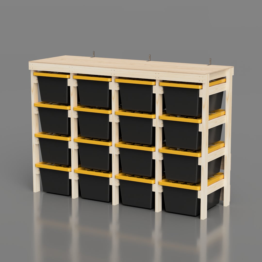 27 Gallon Tote Rack Plans 16 Commander Tote Garage Storage Shelves Organization Storage Plans