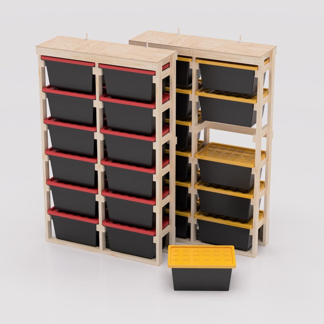 27 Gallon Tote Storage Rack Plans Sideways PDF. Bin Rack Lengthwise ...