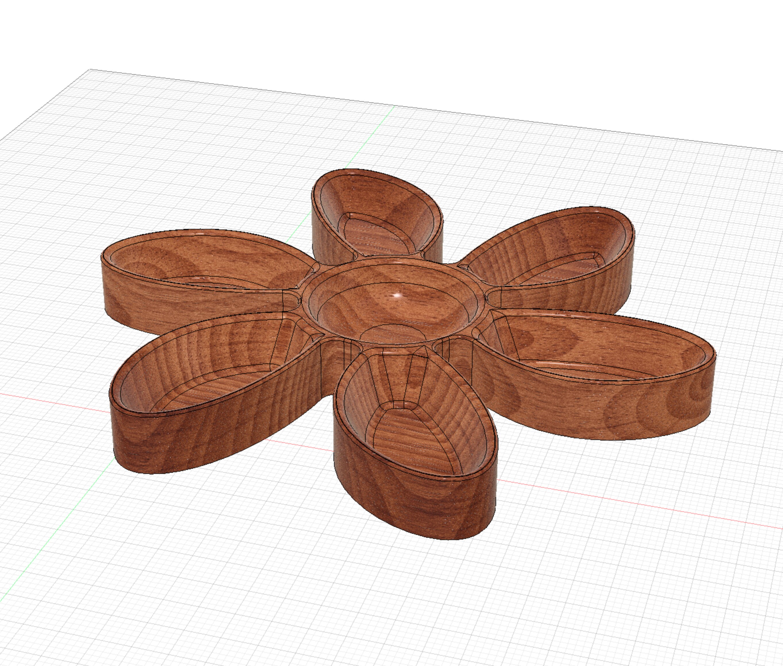 CNC Cut Files for 3D Flower Decorative Tray, 3d STL, Vcarve Toolpaths ...