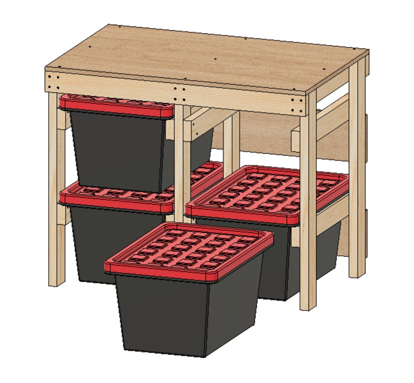 Workbench Plans Garage Storage. 27 Gallon Tote Rack and Work Bench ...