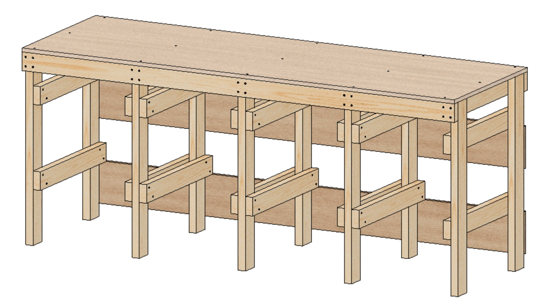 Workbench Plans Tote Storage. Tote Rack Garage Storage and Work Bench ...