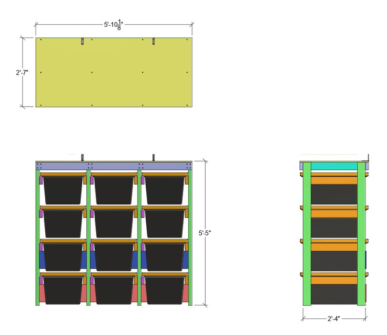 27 Gallon Tote Rack Plans. 12 Tote Garage Storage Shelves. Organization ...