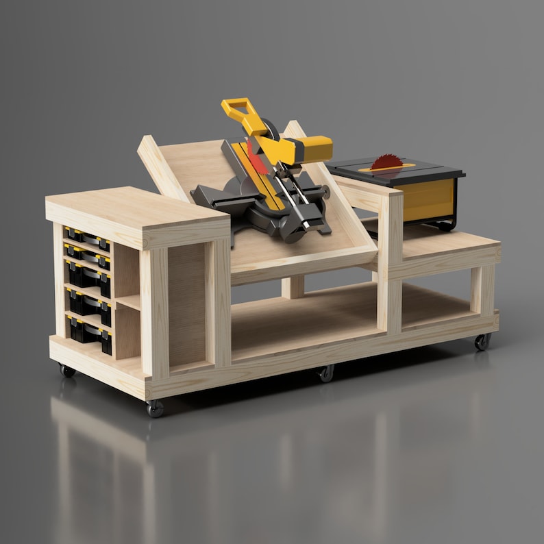 Flip Top Workbench Plans. Table Saw Workbench. Compact Mobile Flip Top ...