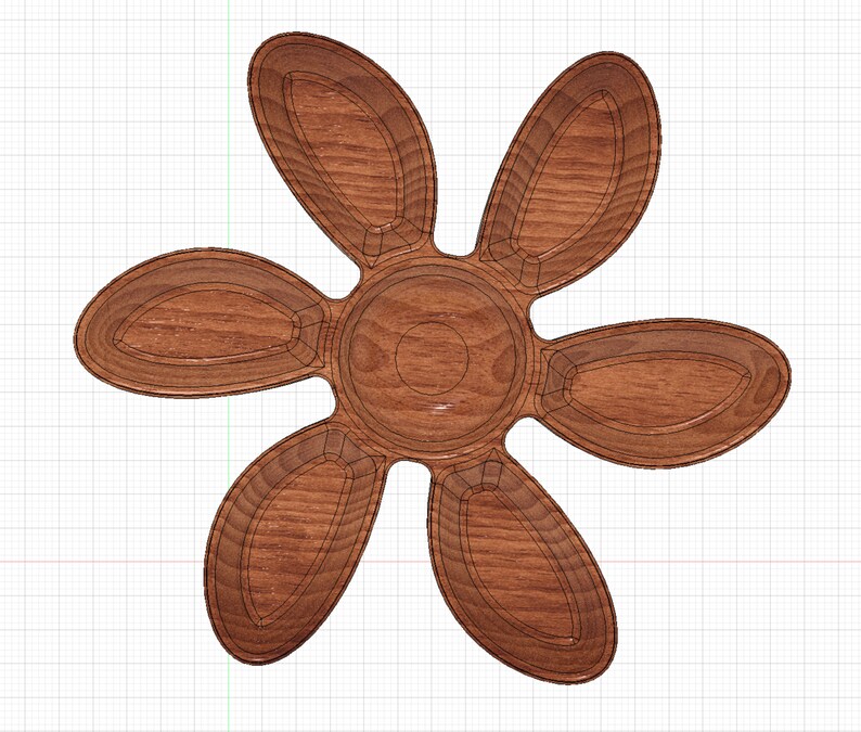 CNC Cut Files for 3D Flower Decorative Tray, 3d STL, Vcarve Toolpaths ...