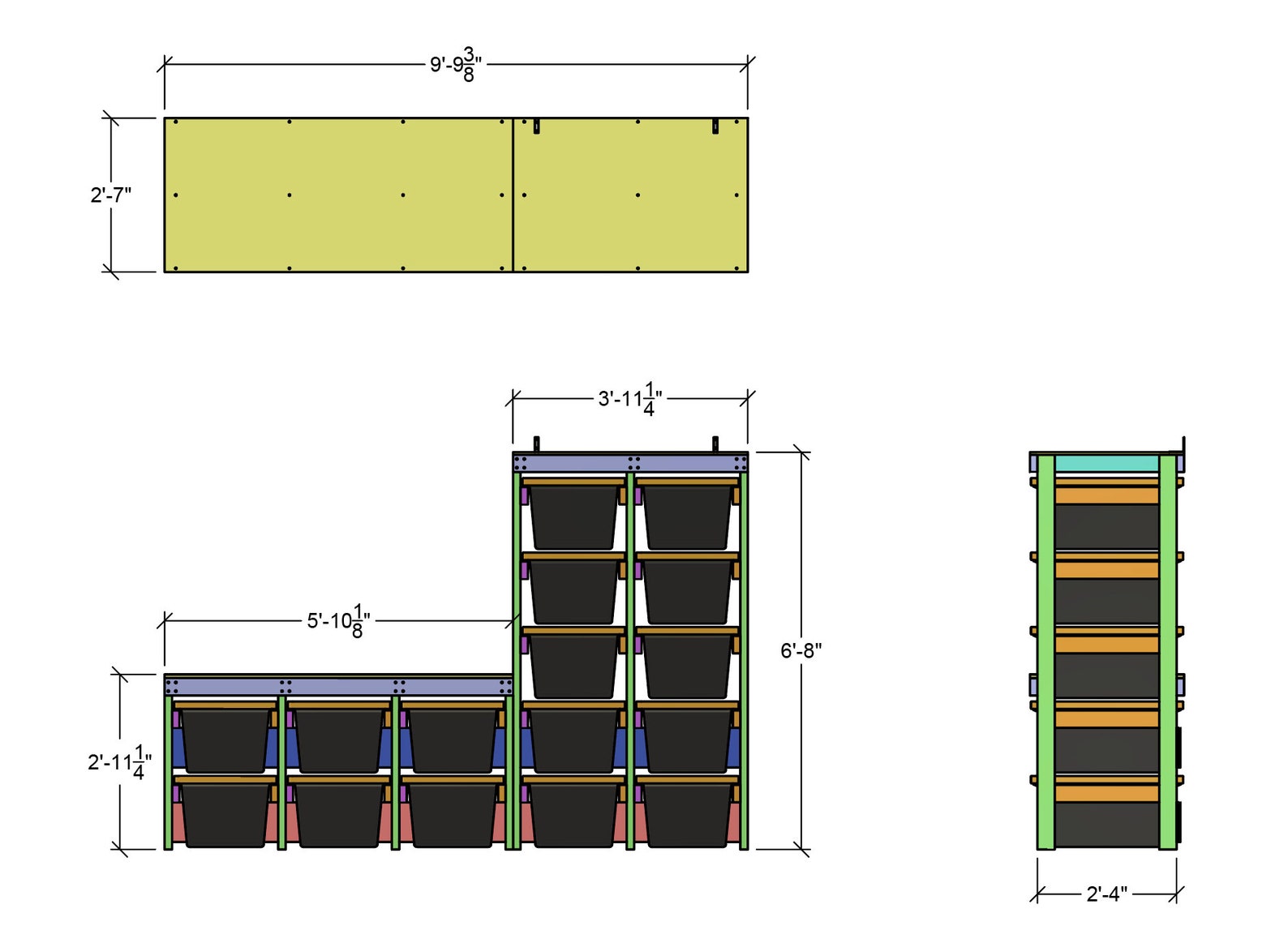 27 Gallon Tote Storage Workbench Plans. Tote Rack Garage Storage and ...