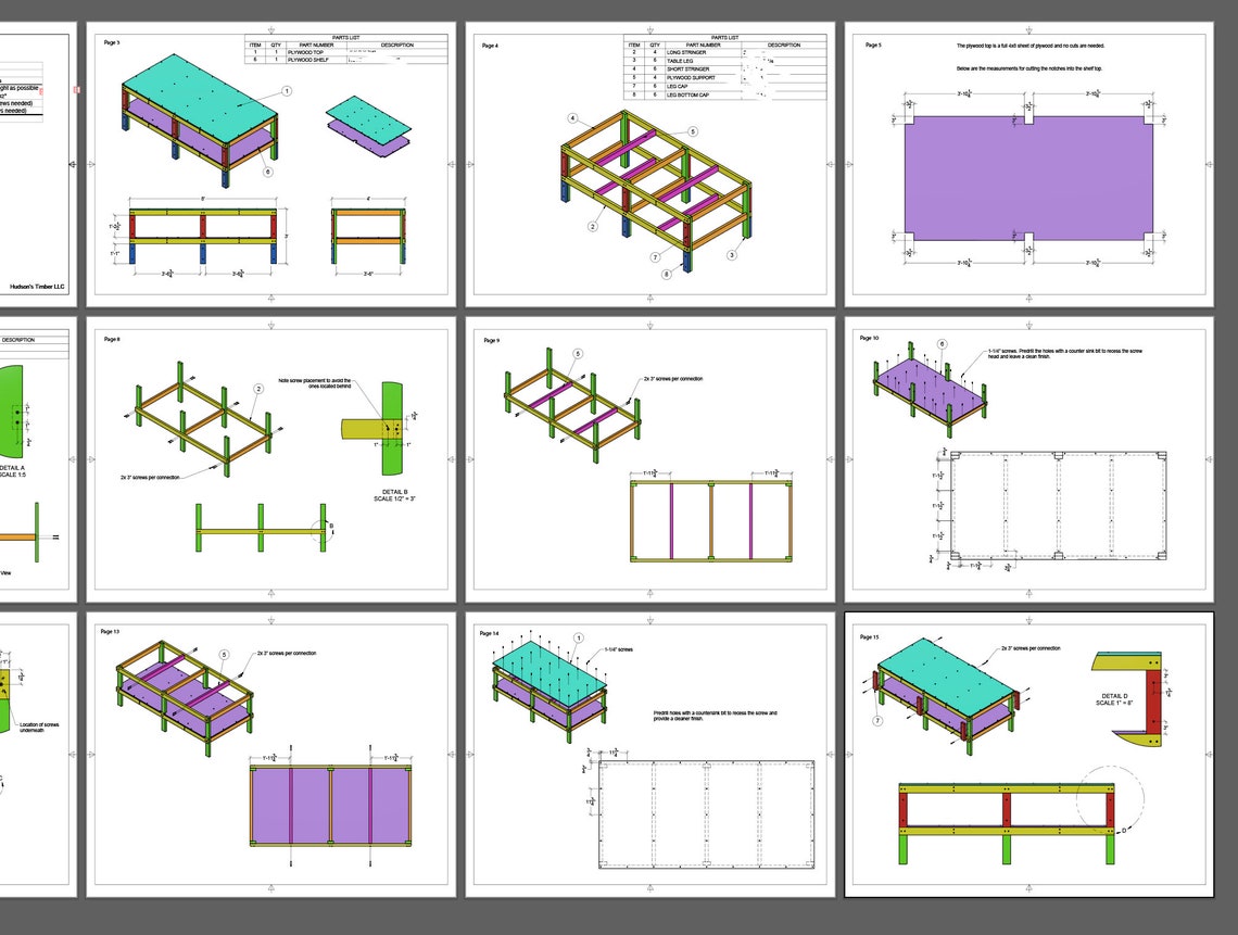 DIY Easy to Assemble 4x8 Workbench Plans. Work Bench With Shelf and ...
