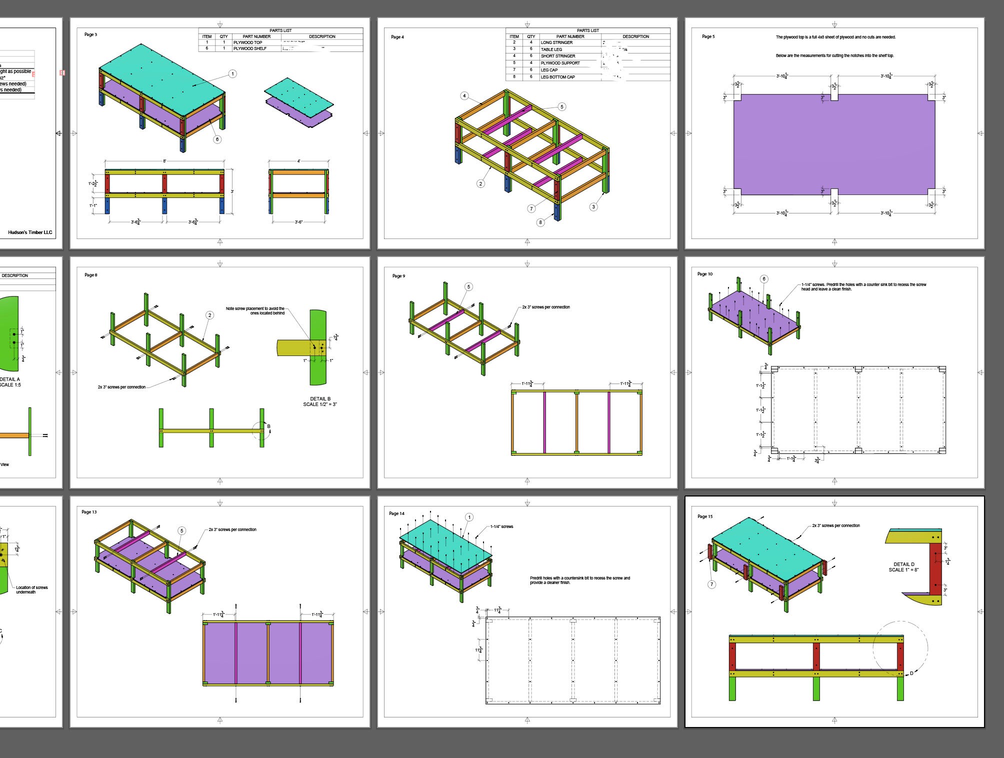 DIY Easy to Assemble 4x8 Workbench Plans. Work Bench With Shelf and ...