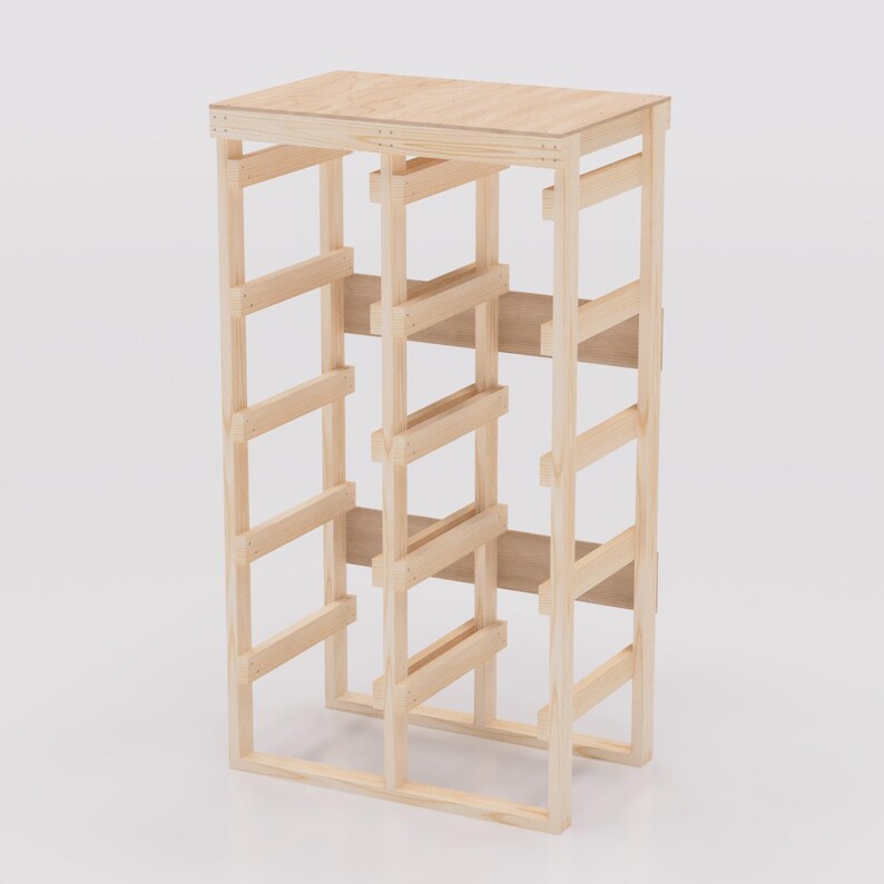 27 Gallon Tote Storage Rack Plans PDF. Holds 10 Bins (2x5) With Shelf ...