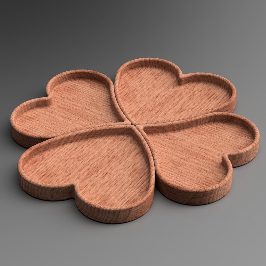 4 Heart Nesting Tray CNC Cut Files. Includes Crv, Svg, Dxf & Ai Files ...