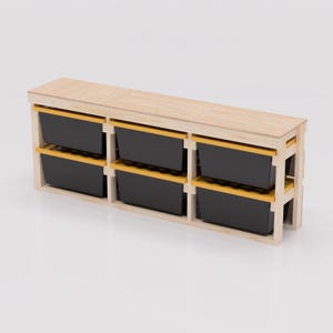 27 Gallon Tote Rack Workbench Plans Sideways PDF. 6 Bin Rack Lengthwise ...