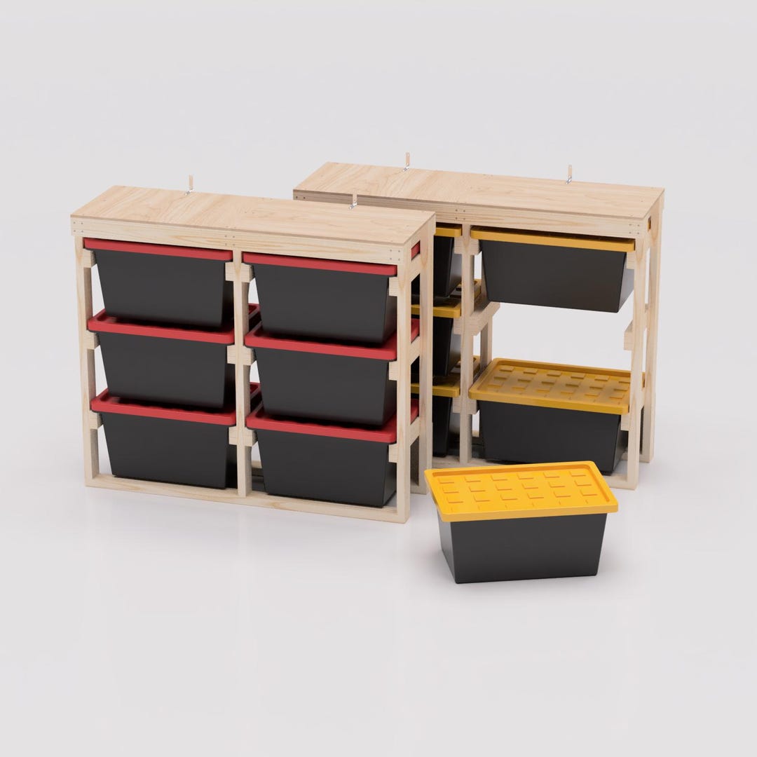 27 Gallon Tote Storage Rack Plans Sideways PDF. 6 Bin Rack Lengthwise ...