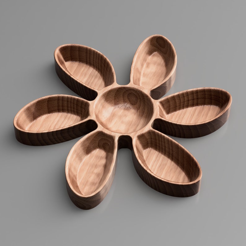 CNC Cut Files for 3D Flower Decorative Tray, 3d STL, Vcarve Toolpaths ...