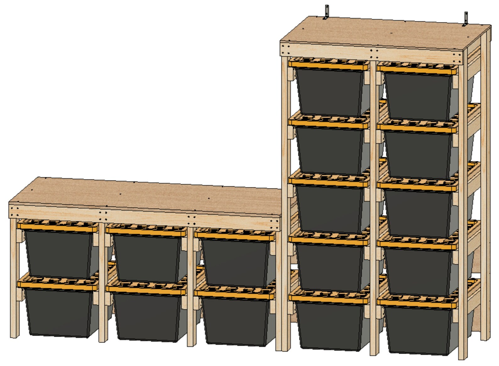 27 Gallon Tote Storage Workbench Plans: Garage Organization (PDF ...