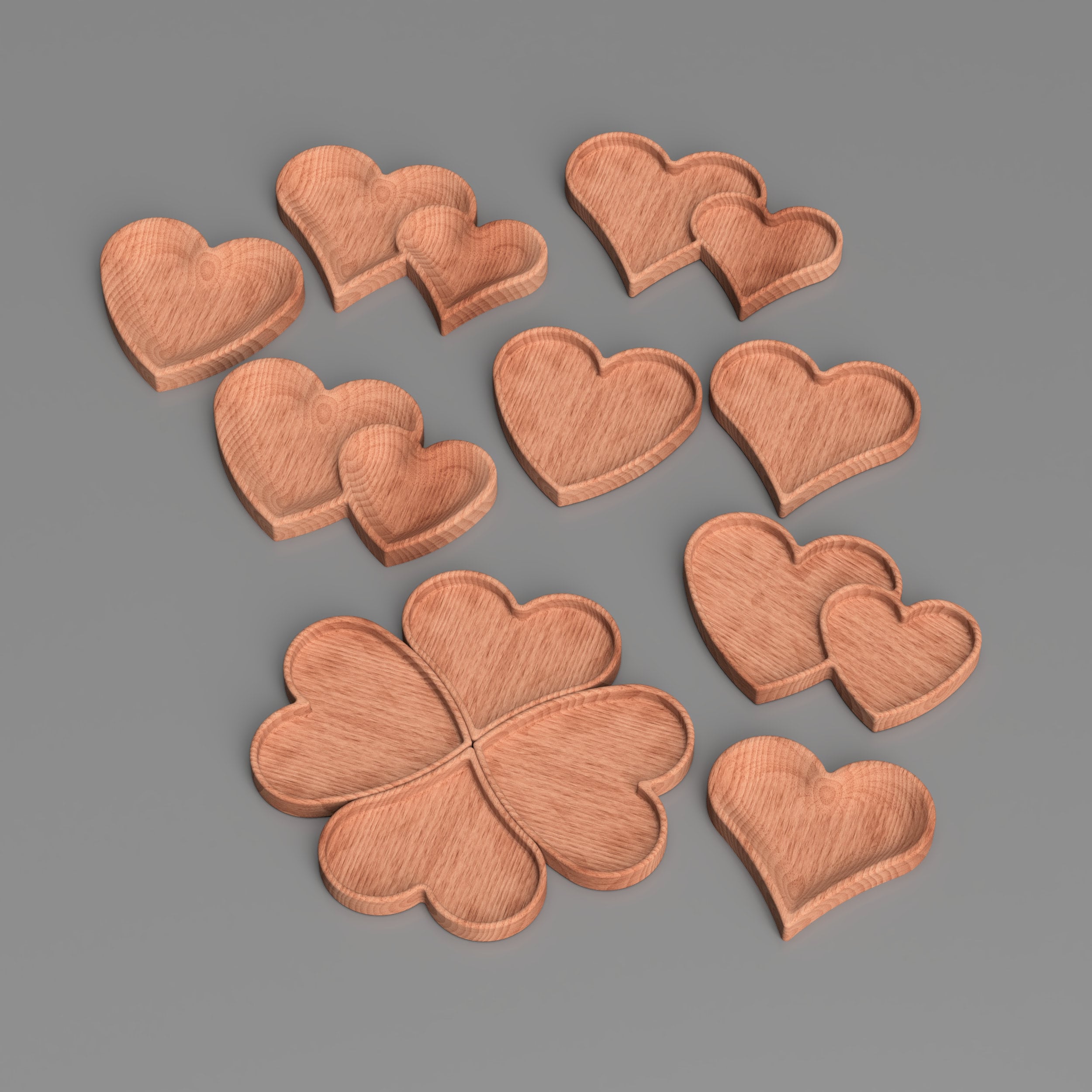 Heart Trays CNC Cut File Bundle - Etsy