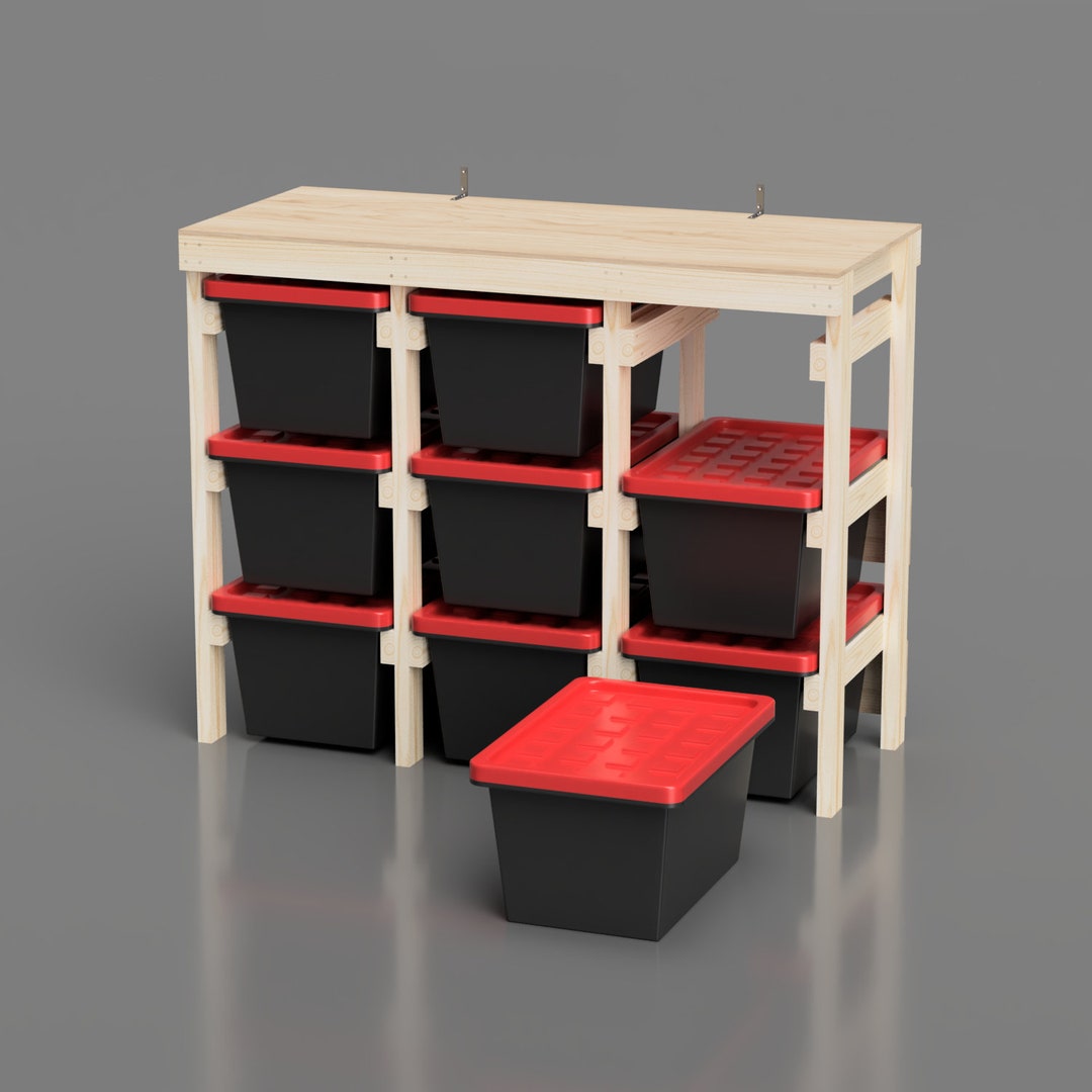 Garage Storage Plans for HDX 27 Gallon Tote Rack Plans. 27 Gallon Tote ...