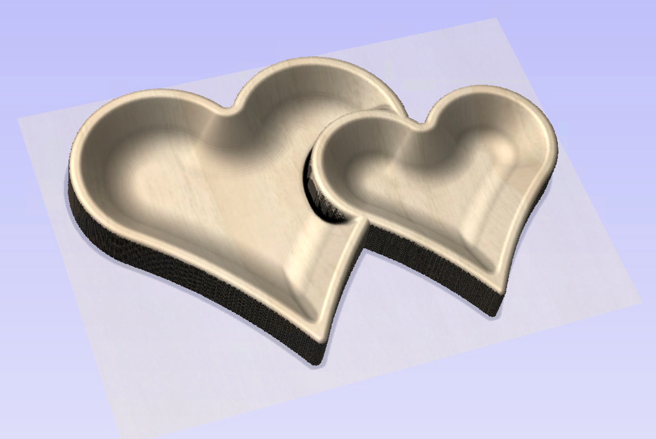 3d Double Heart Catchall Tray CNC Cut Files, Includes STL and CRV Files ...