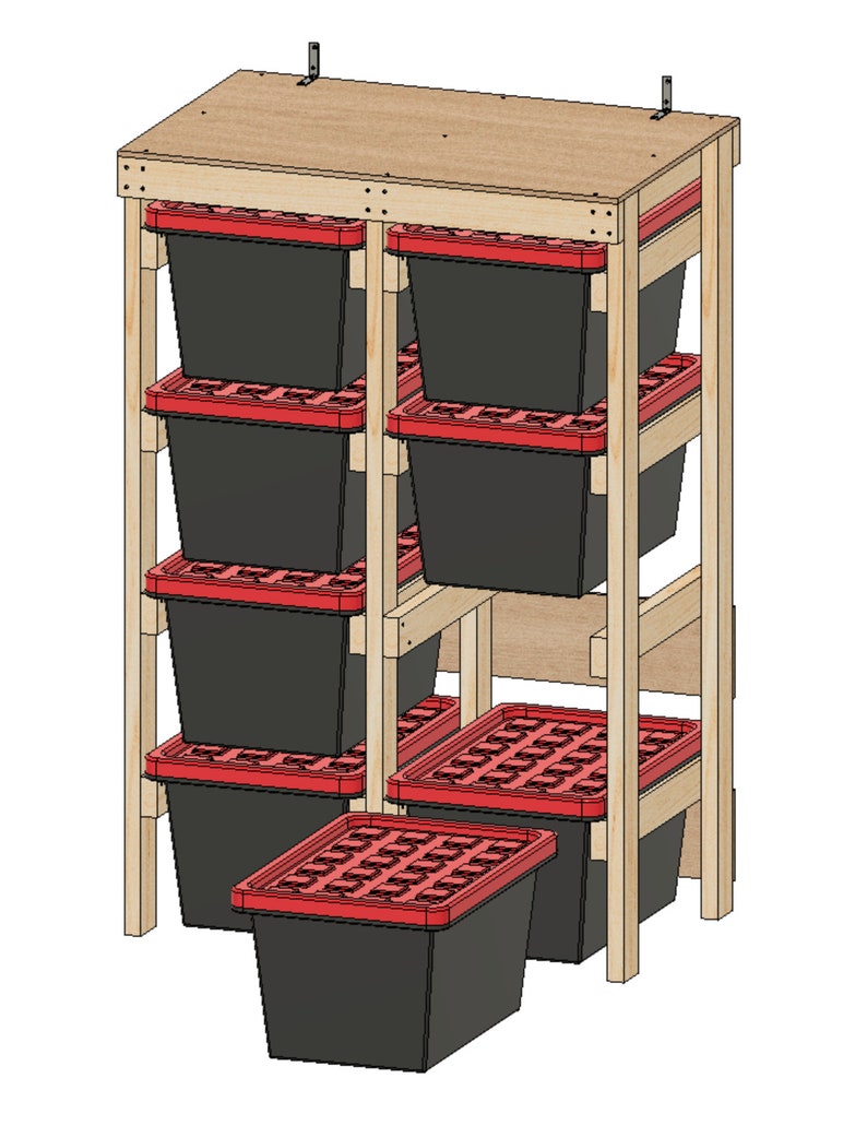 Garage Storage Plans for HDX 27 Gallon Tote Rack Plans. 27 Gallon Tote ...